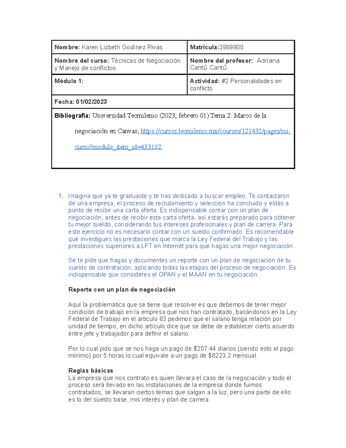 Act 3.Tecnicas de negociacion - Nombre: Karen Lizbeth Godínez Rivas ...