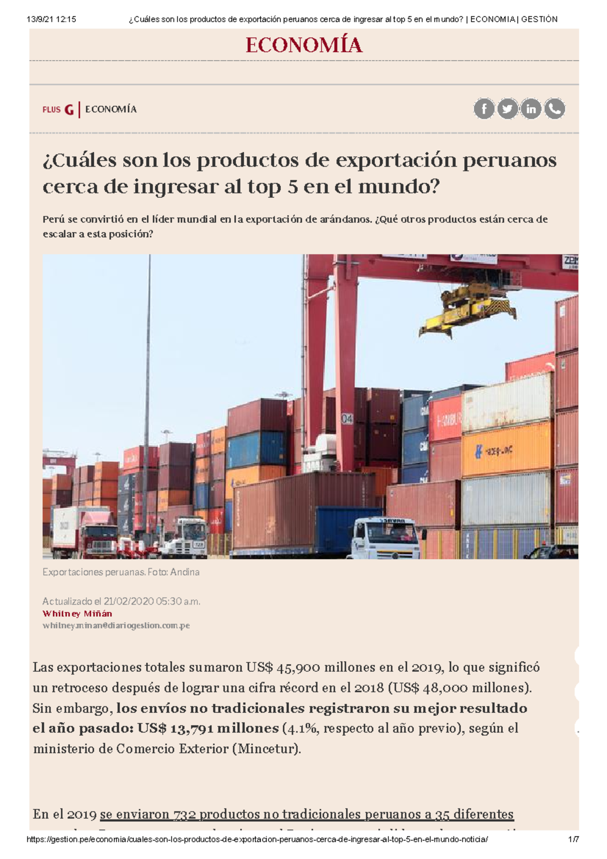 ¿Cuáles son los productos de exportación peruanos cerca de ingresar al ...