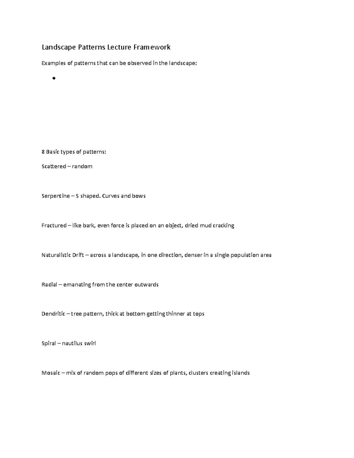 Landscape+Patterns+Lecture+Framework - Landscape Patterns Lecture ...