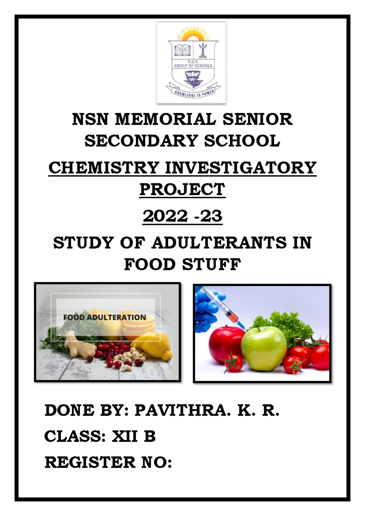 Chemistry Project - NSN MEMORIAL SENIOR SECONDARY SCHOOL CHEMISTRY ...