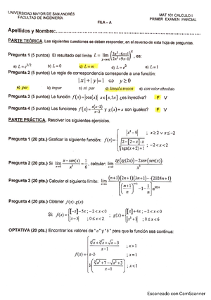 Solucionario Calculo I Chungara - EJERCICIOS RESUELTOS DE CALCULO I Alvaro Cabrera Javier 4 de ...