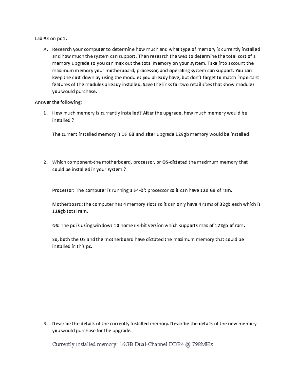 Lab 3 pc 1 - Lab 3 part 1 assignment solution - Lab #3 on pc 1. A ...