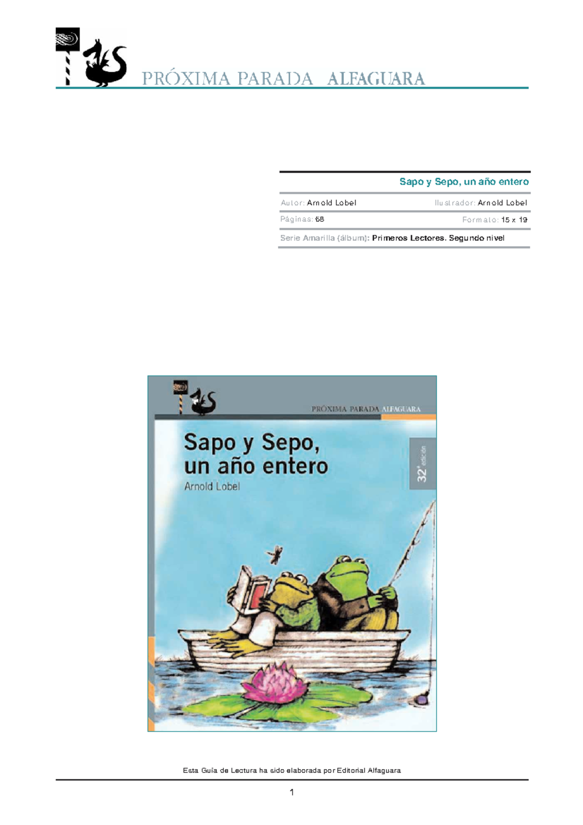 Sapo y Sepo un año entero - Esta Guía de Lectura ha sido elaborada por ...