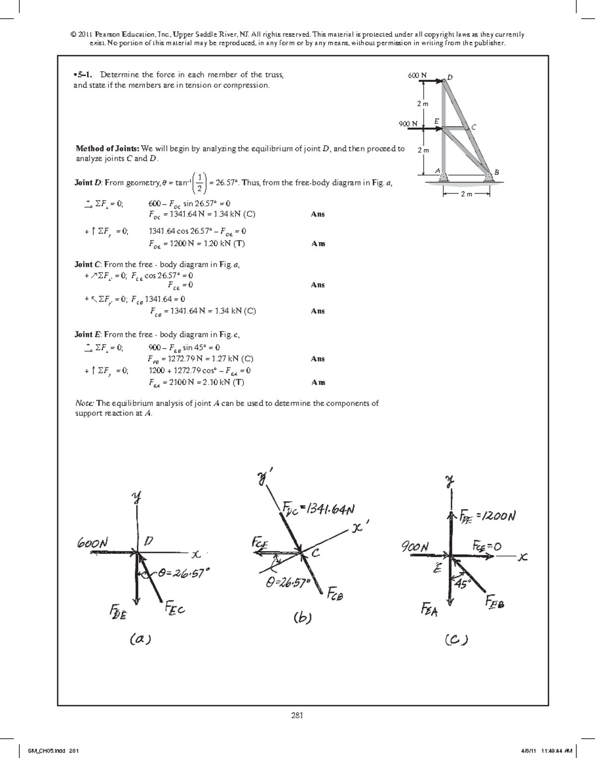 SM CH05 - engineering statics - exist. No portion of this material may ...