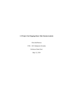 CYB 420 Module 1 Project 1 Stepping Stone - Vulnerability One ...