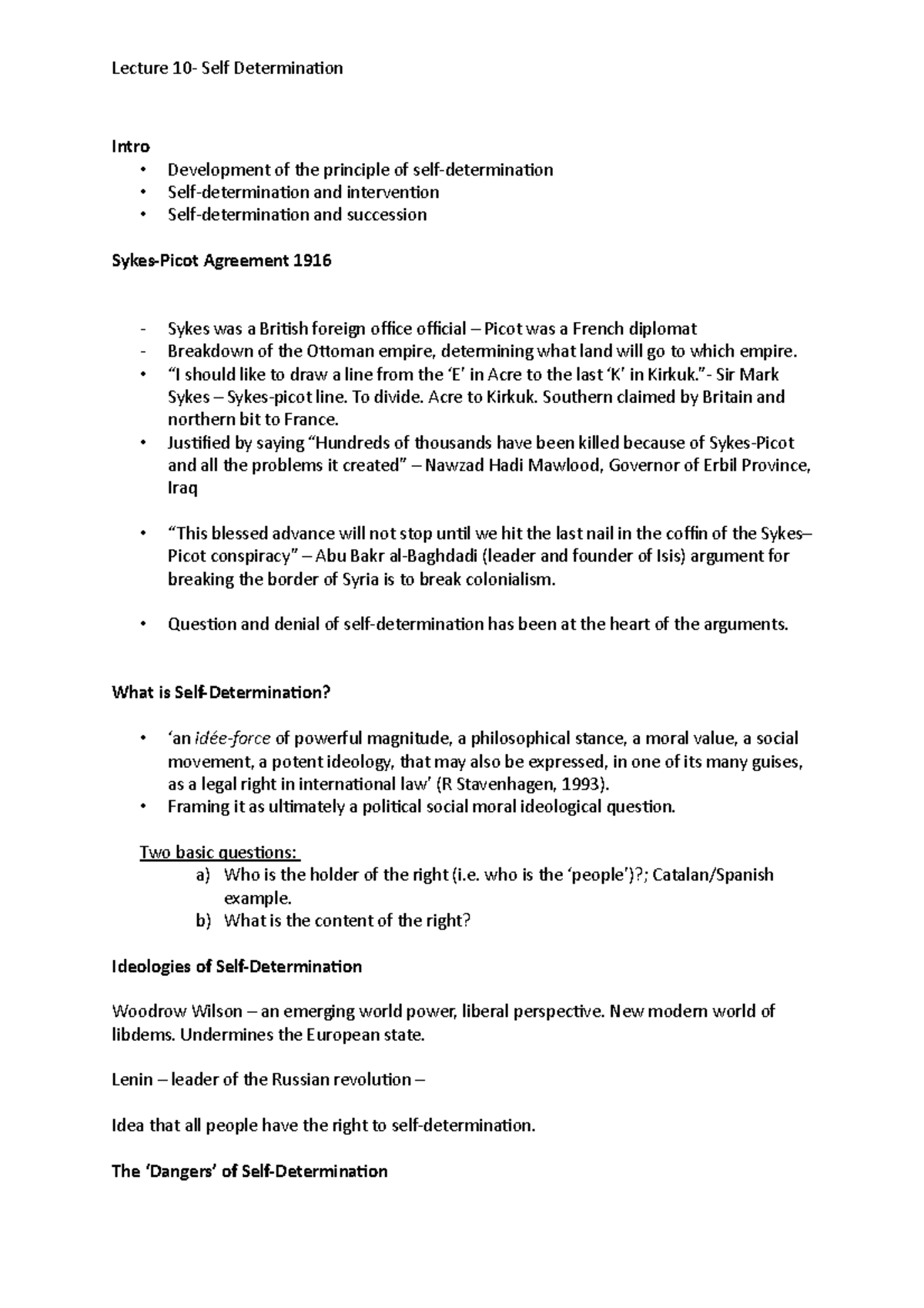 Lecture 10- Self-determination - Intro - Development of the principle ...