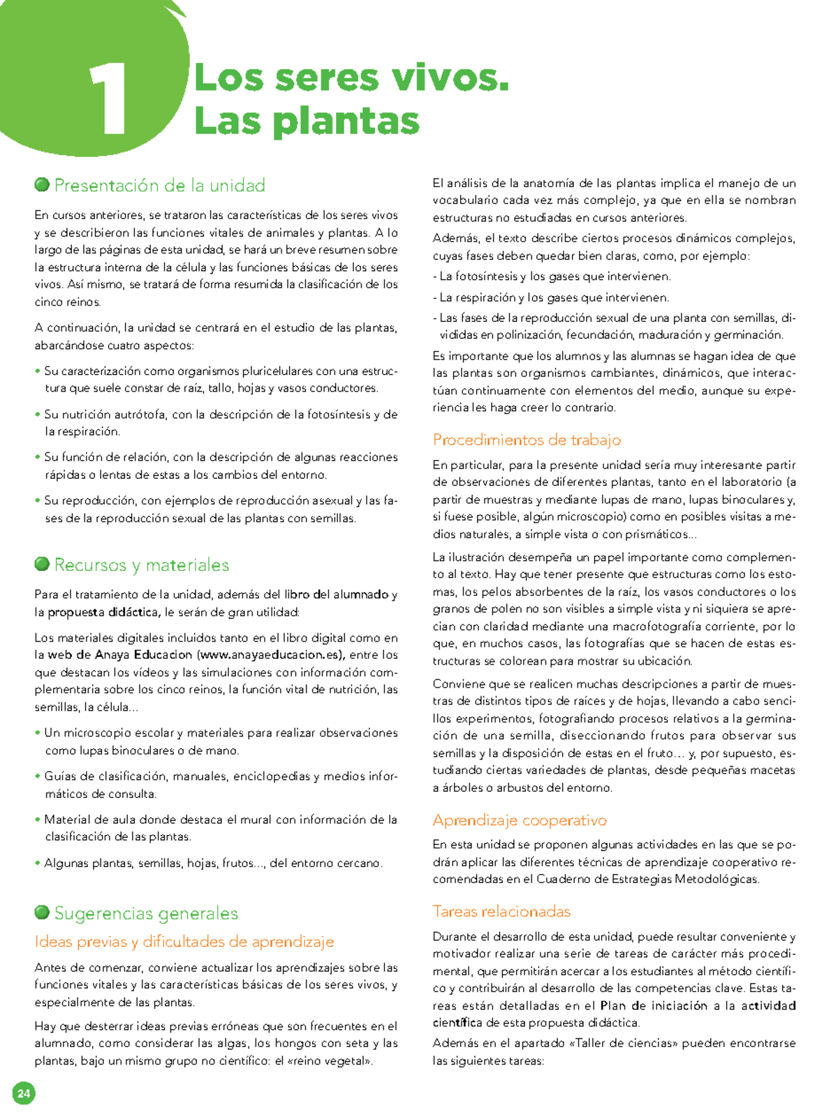 01 Los seres vivos, las plantas - Presentación de la unidad En cursos ...