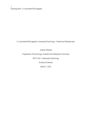 3-2 Annotated Bibliography Stress, Resilience, and Prevention - Melody ...