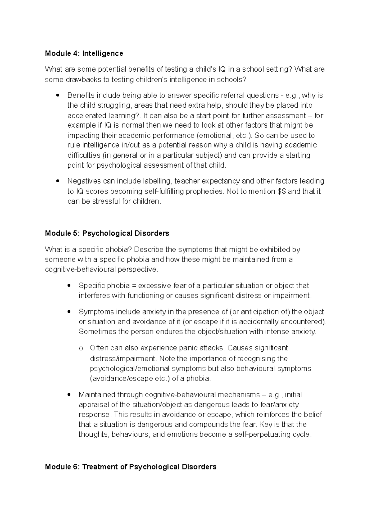 Revision notes - Module 4: Intelligence What are some potential ...