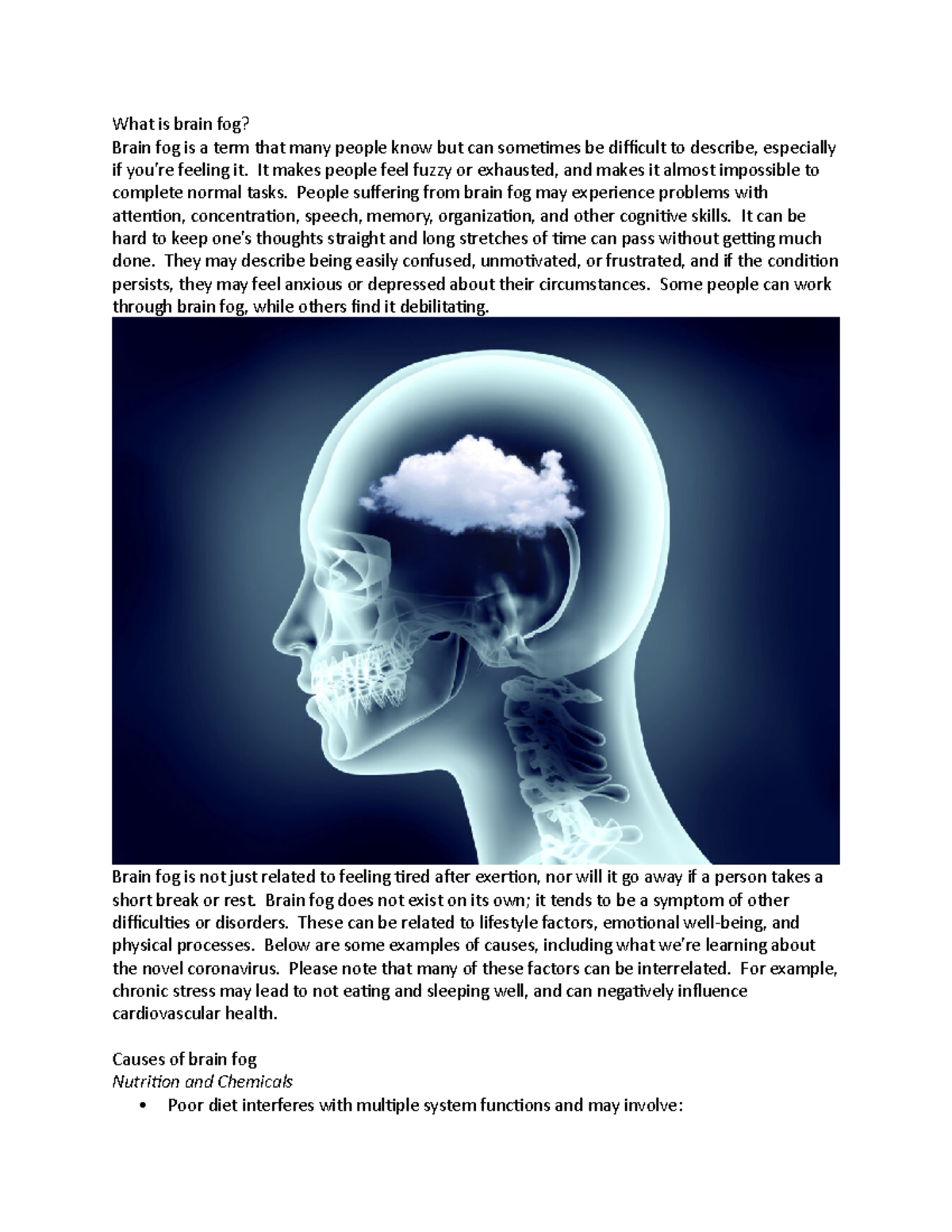 Brain Fog - idiosyncratic- unusual Omniscience- the state of knowing ...