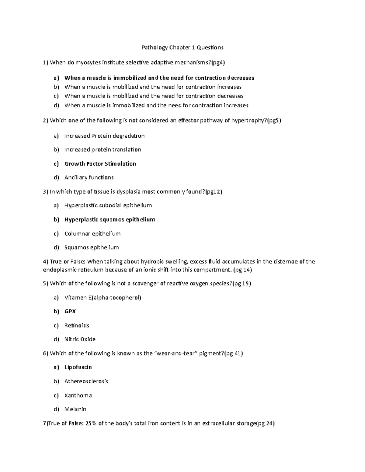 Pathology Chapter 1 Questions - Pathology Chapter 1 Questions 1) When ...