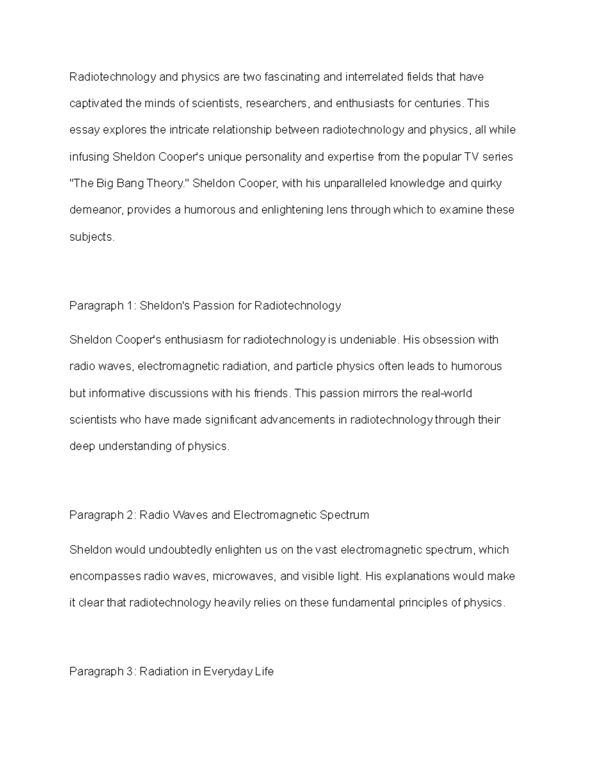 Sheldon and Physics - Radiotechnology and physics are two fascinating ...