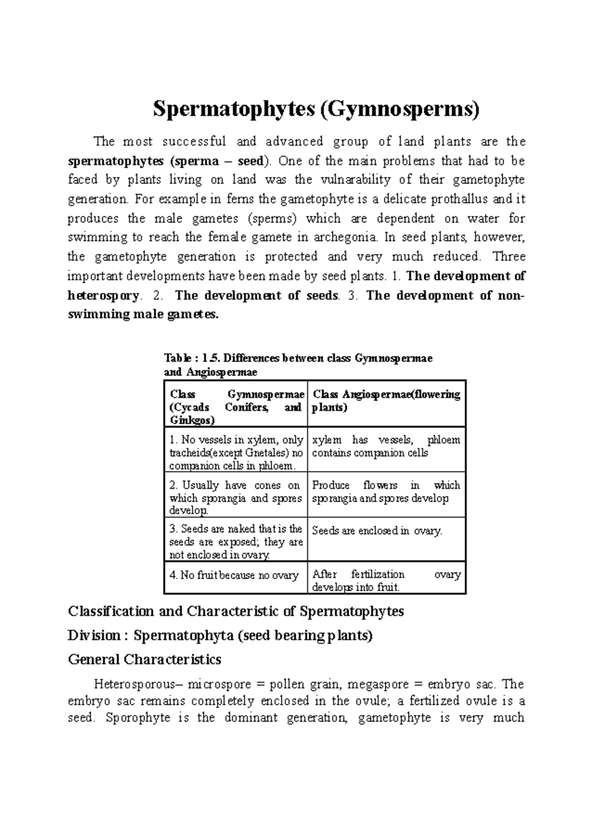 Lecture 8 Spermatophytes (Gymnosperms) - Spermatophytes (Gymnosperms ...