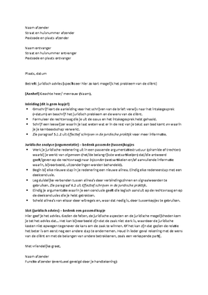 Adviesbrief bijzondere overeenkomsten - Het Juridisch Spreekuur ...