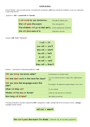 Tenses - opis, działanie - tense Affirmative/Negative/Question Use ...