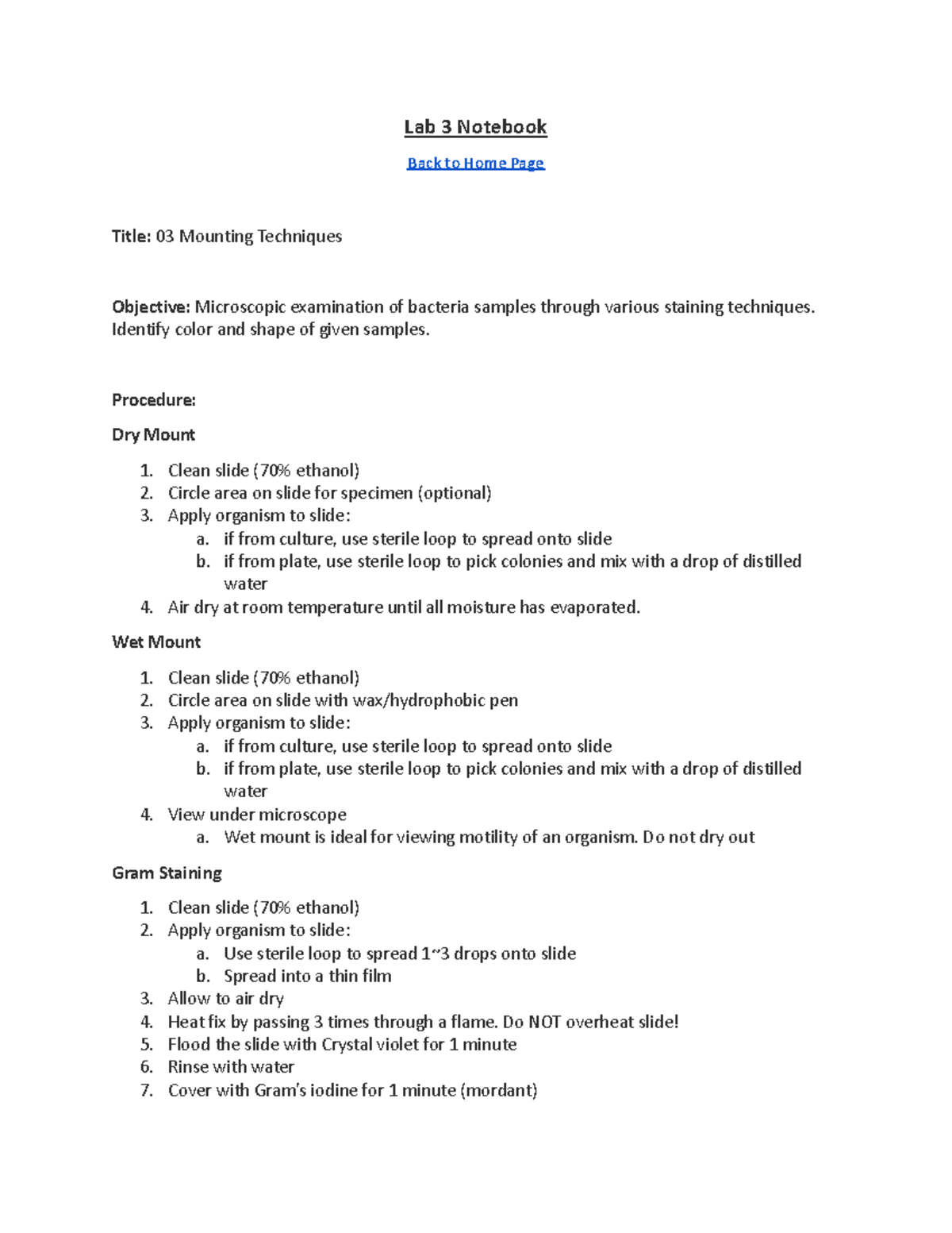 Lab 3 of BIOD171 Microbiology Lab Notebook - Lab 3 Notebook Back to ...