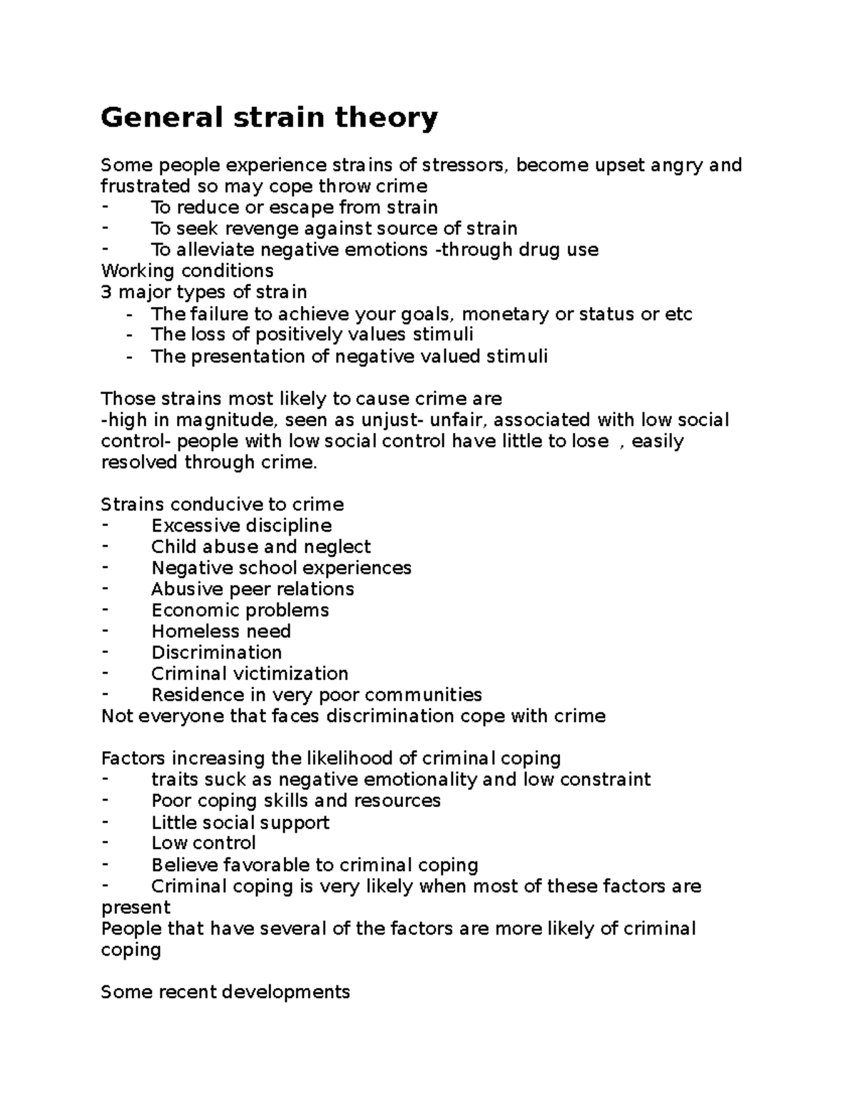 Dr Agnew Symposium notes - General strain theory Some people experience ...