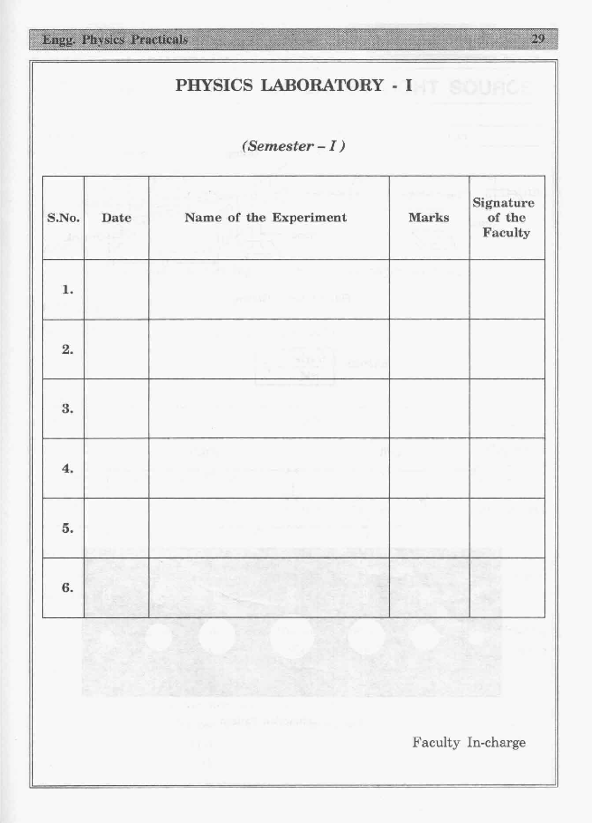 1 Laser a - Do well - Engg. Physics Practicals 29 PHYSICS LABORATORY I ...