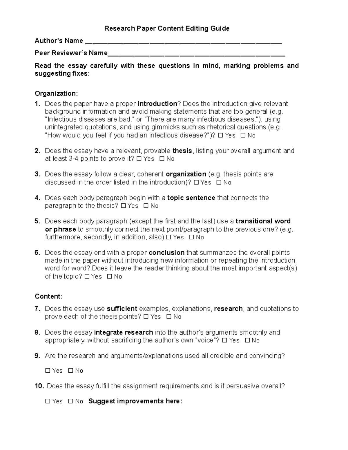 Research Paper Content Editing Guide - Research Paper Content Editing ...