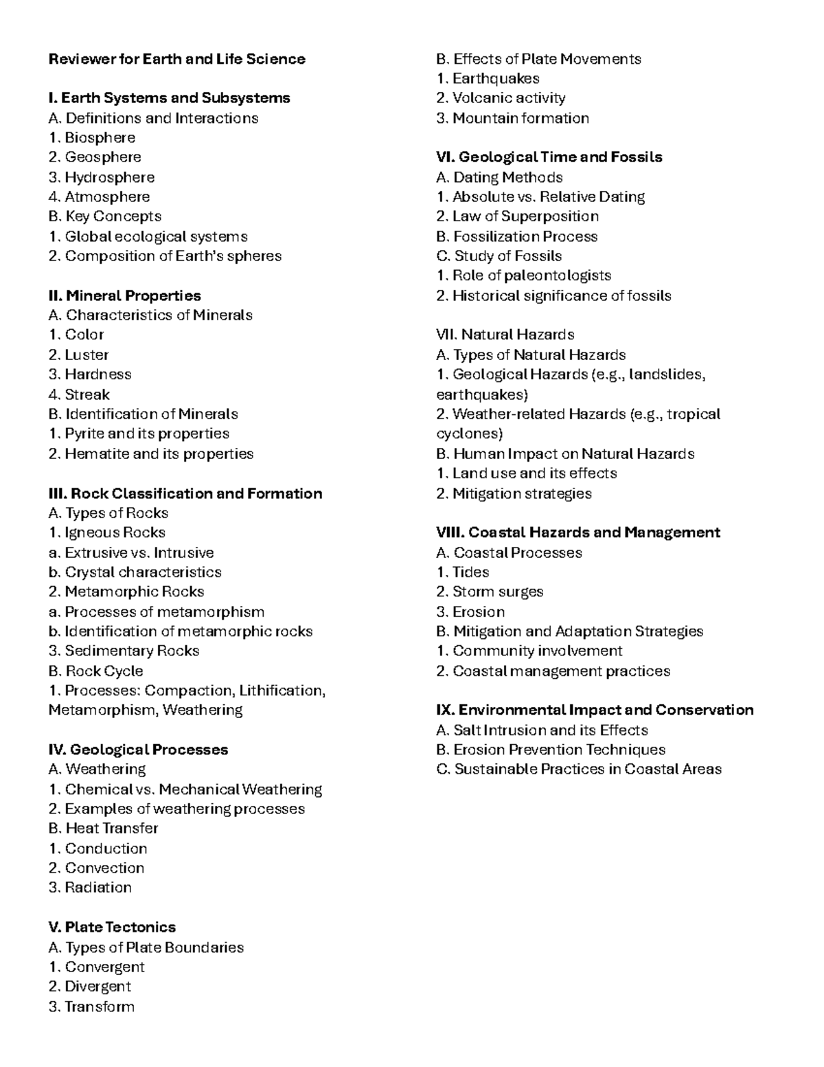 Reviewer for Earth and Life Science - Earth Systems and Subsystems A ...