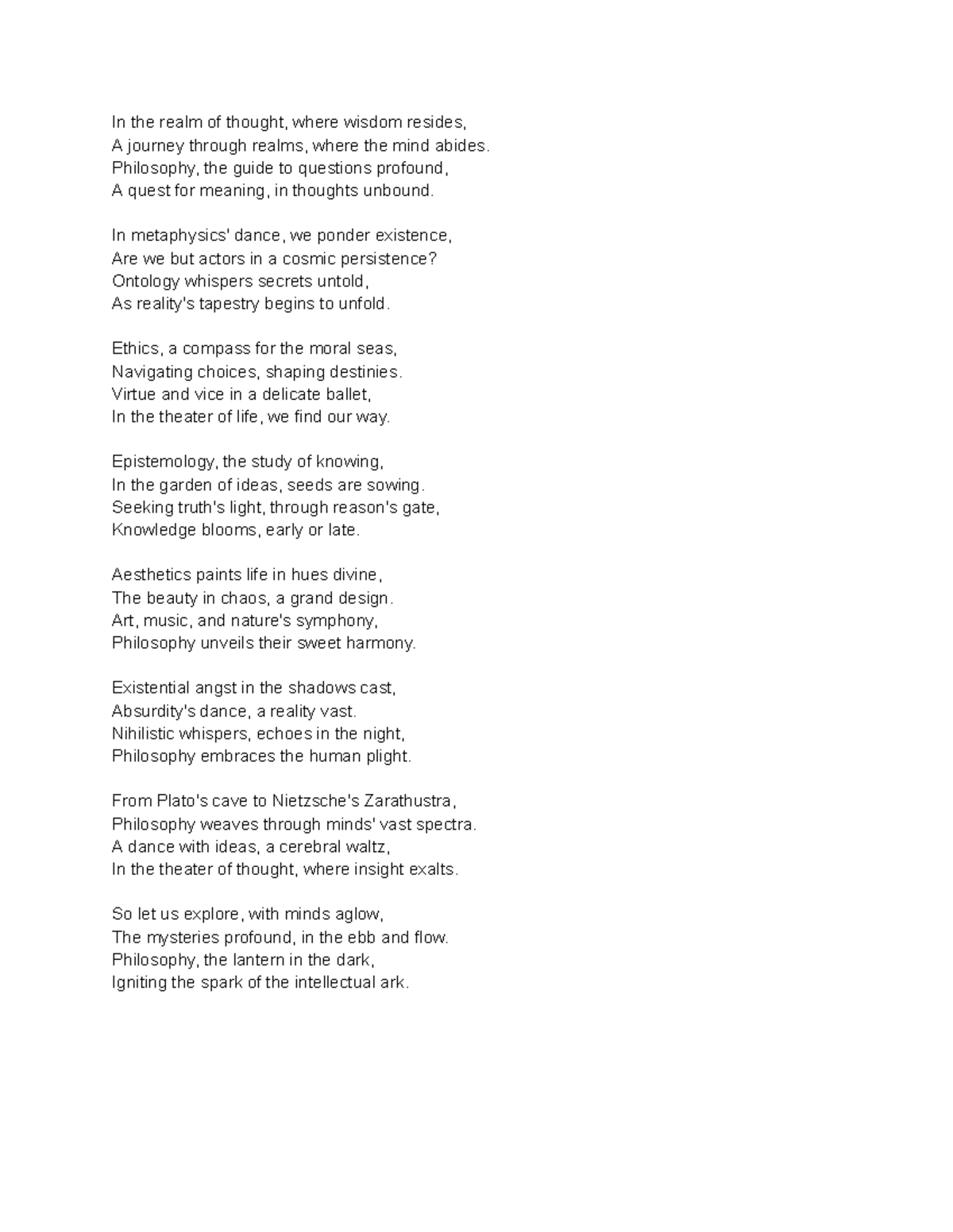 Poem Philosophy - The poem titled "poem description" does not have a ...