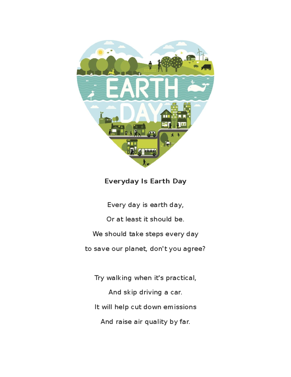 Everyday Is Earth Day - poema sobre el dia de la tierra - Everyday Is ...