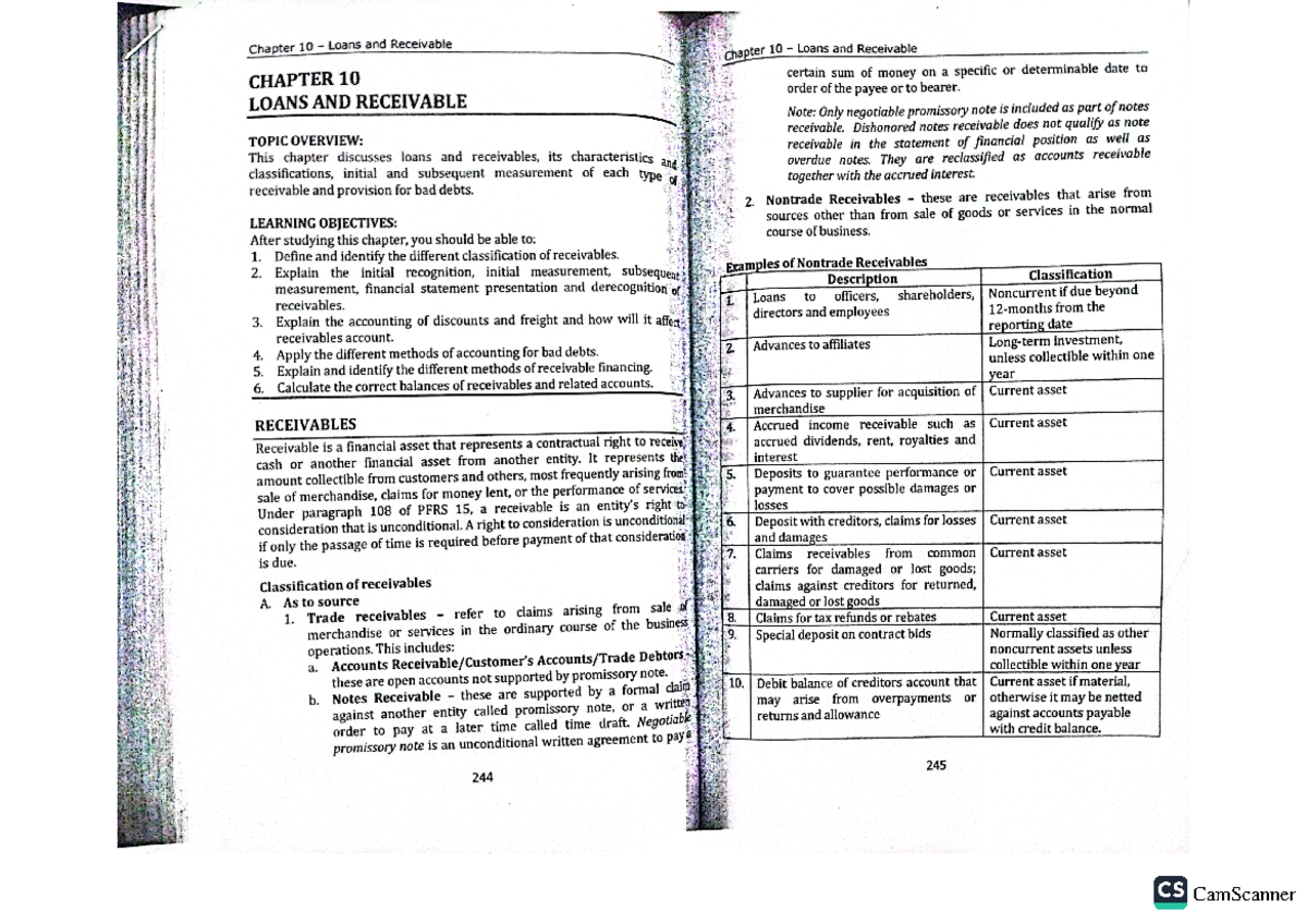 Chp.10-audit-prob - audit - Chapter 10 Loans and Receivable Chapter 10 Loans and Receivable ...