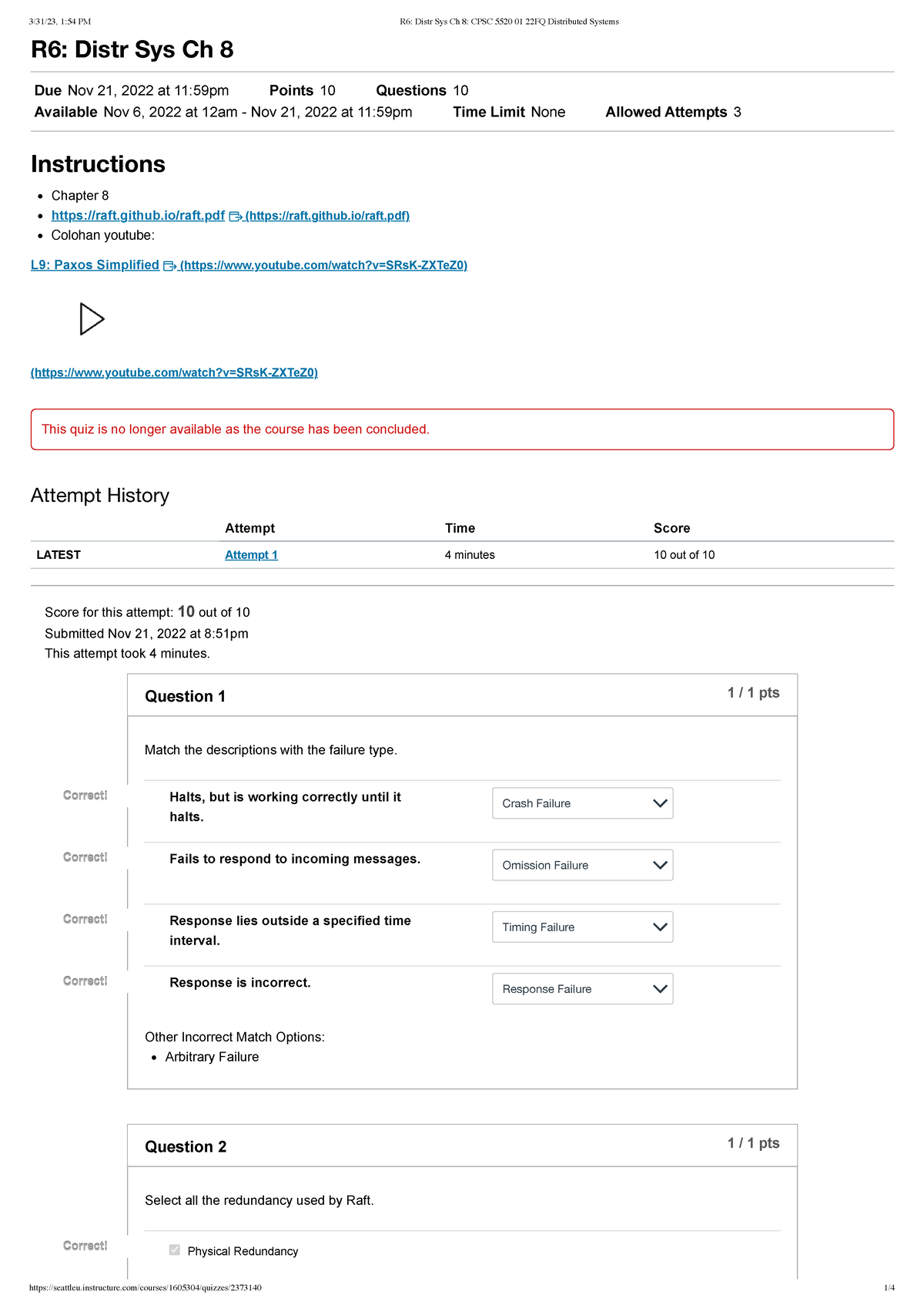 R6 Distr Sys Ch 8 Cpsc 5520 01 22fq Distributed Systems R6 Distr Sys Ch 8 Due Nov 21 2022 At
