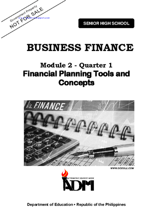 Business Finance Module 3 - Department of Education • Republic of the ...