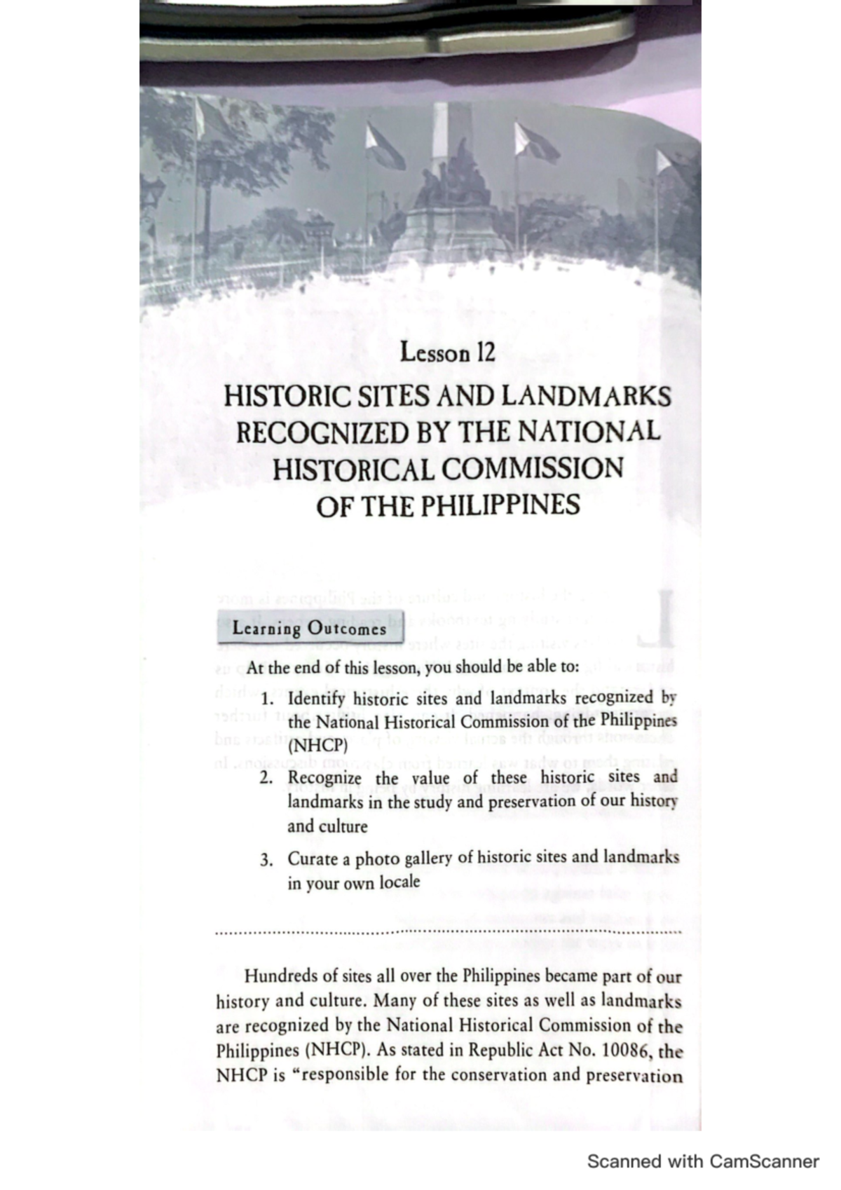 Lesson 12 Historic Sites AND Landmarks R - Lesson 12 HISTORIC SITES AND ...