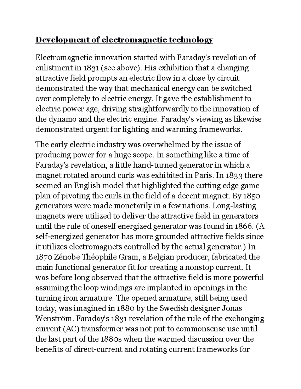 Development of electromagnetic technology - Development of ...