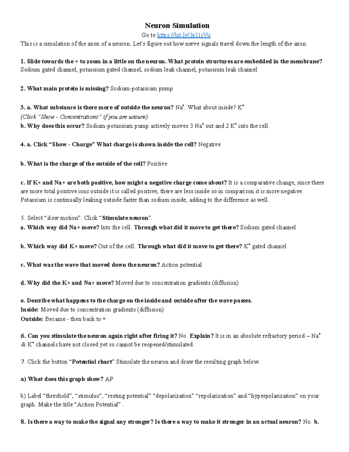 Neuron Simulation Phet - Neuron Simulation Go to bit/3pI1rVu This is a ...