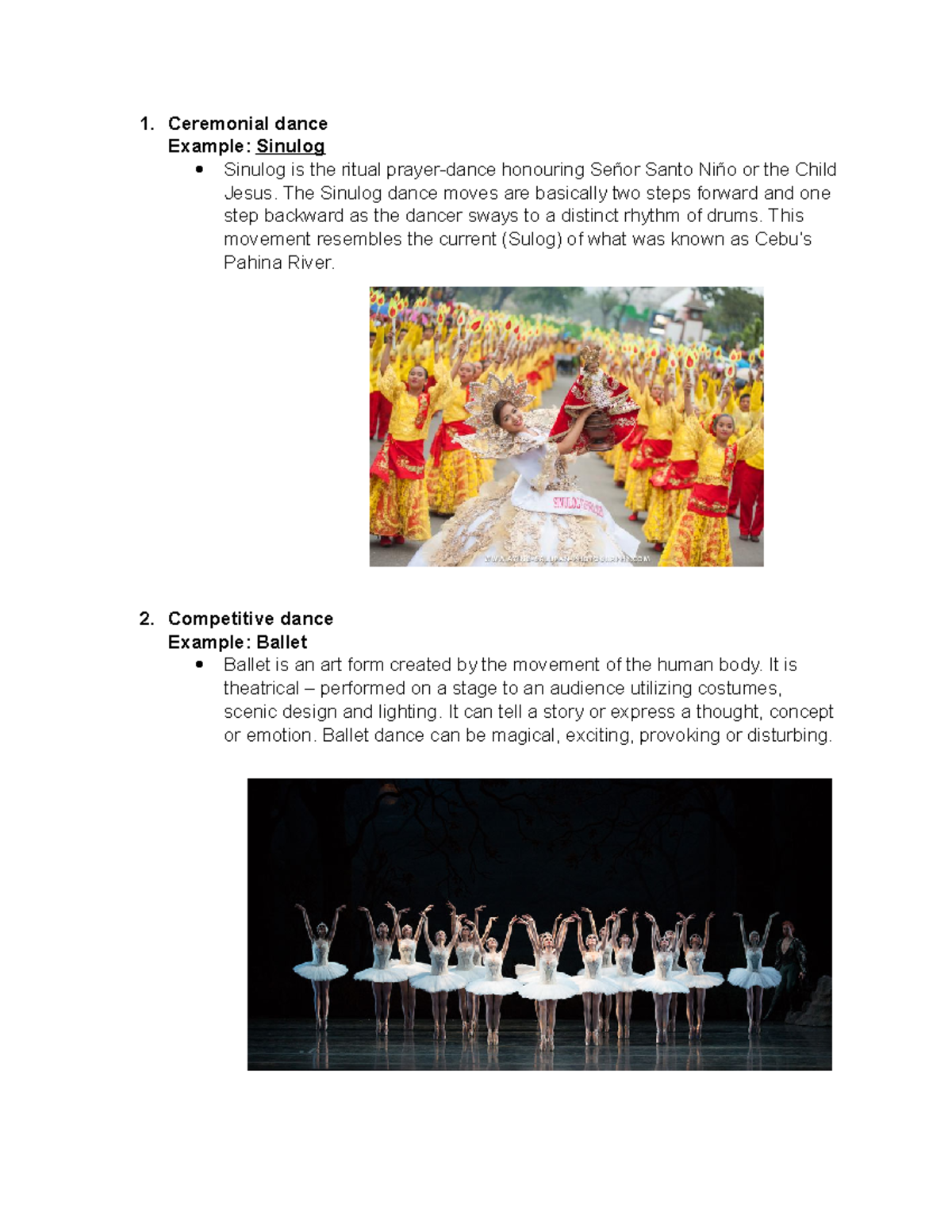 PE - PE 103 RECREATIONAL ACTIVITIES - 1. Ceremonial dance Example ...