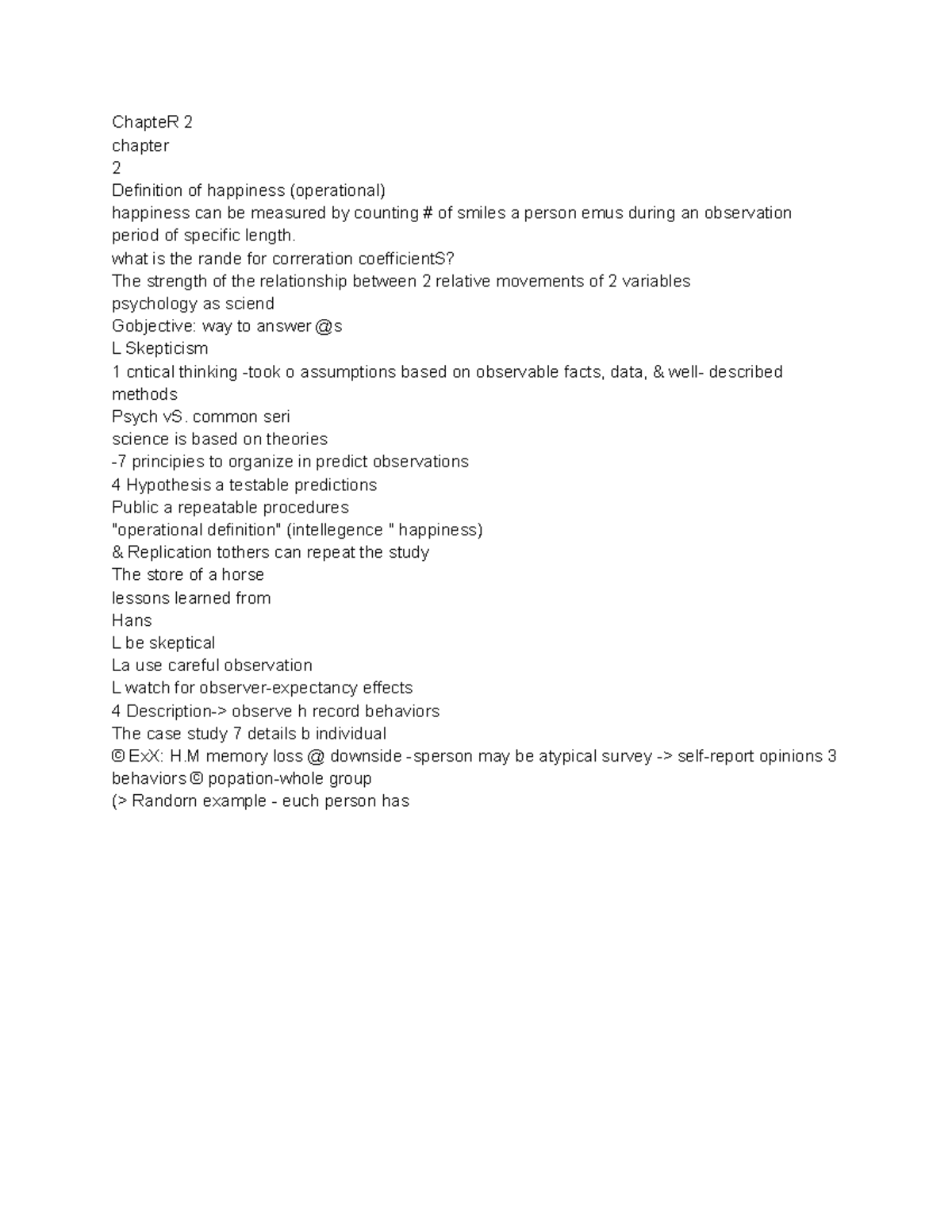 Chapter 2 - Lecture notes from class from guided notes. Melissa Jungers ...