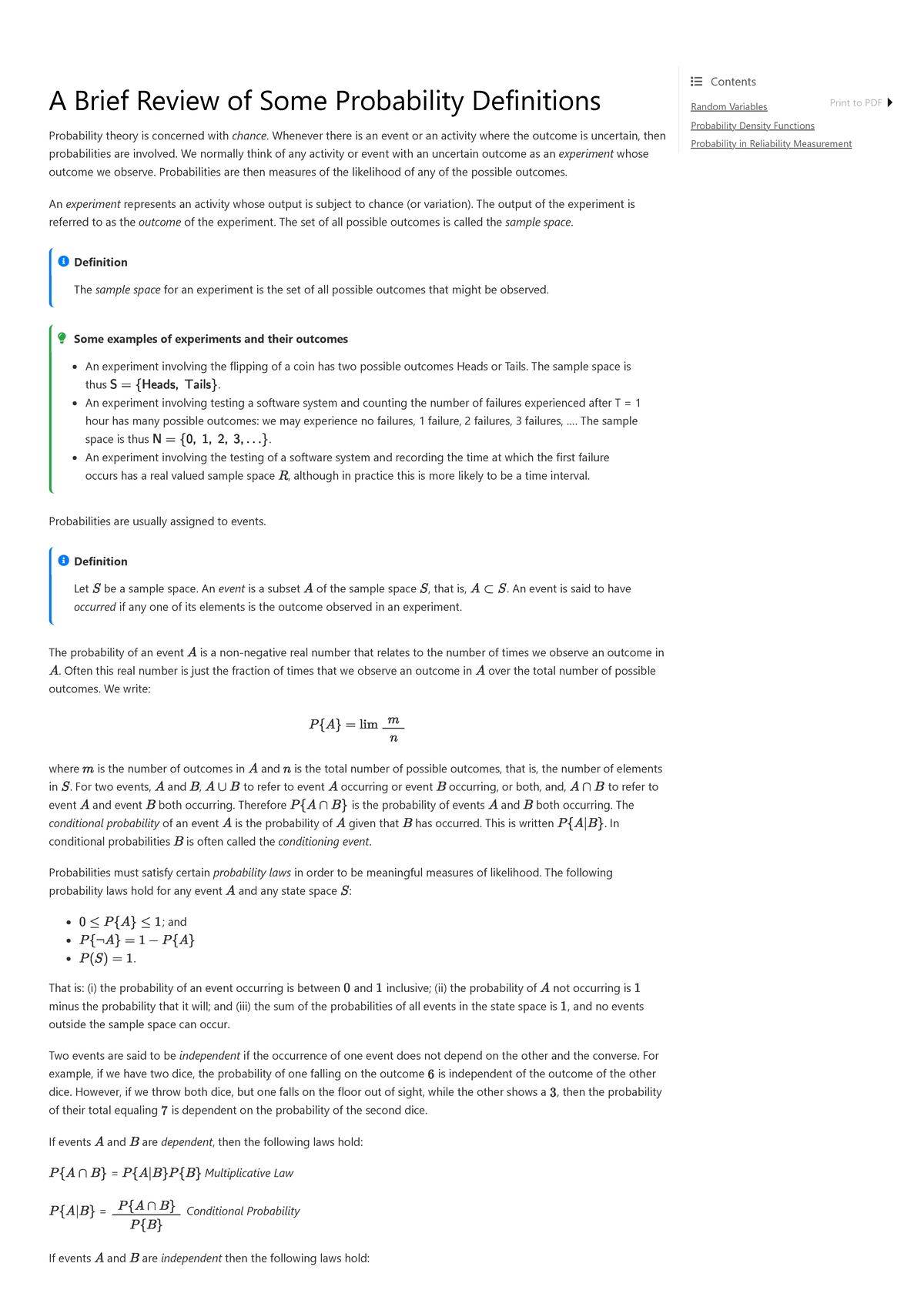 A Brief Review of Some Probability Definitions — SWEN90006 Software ...
