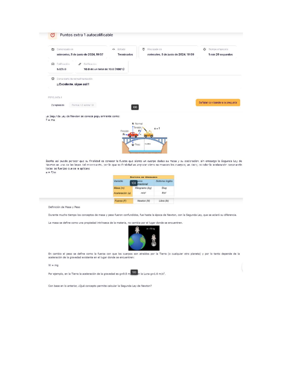 Puntos extra 1 autocalificable fisica - analisis y diseño de sistemas - Studocu