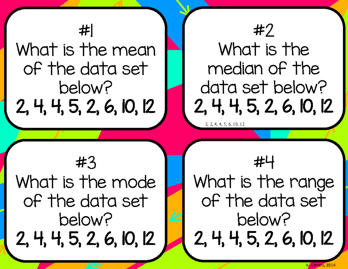 Cameron Green - Range Mean Medianand Mode Task Cards - What is the ...