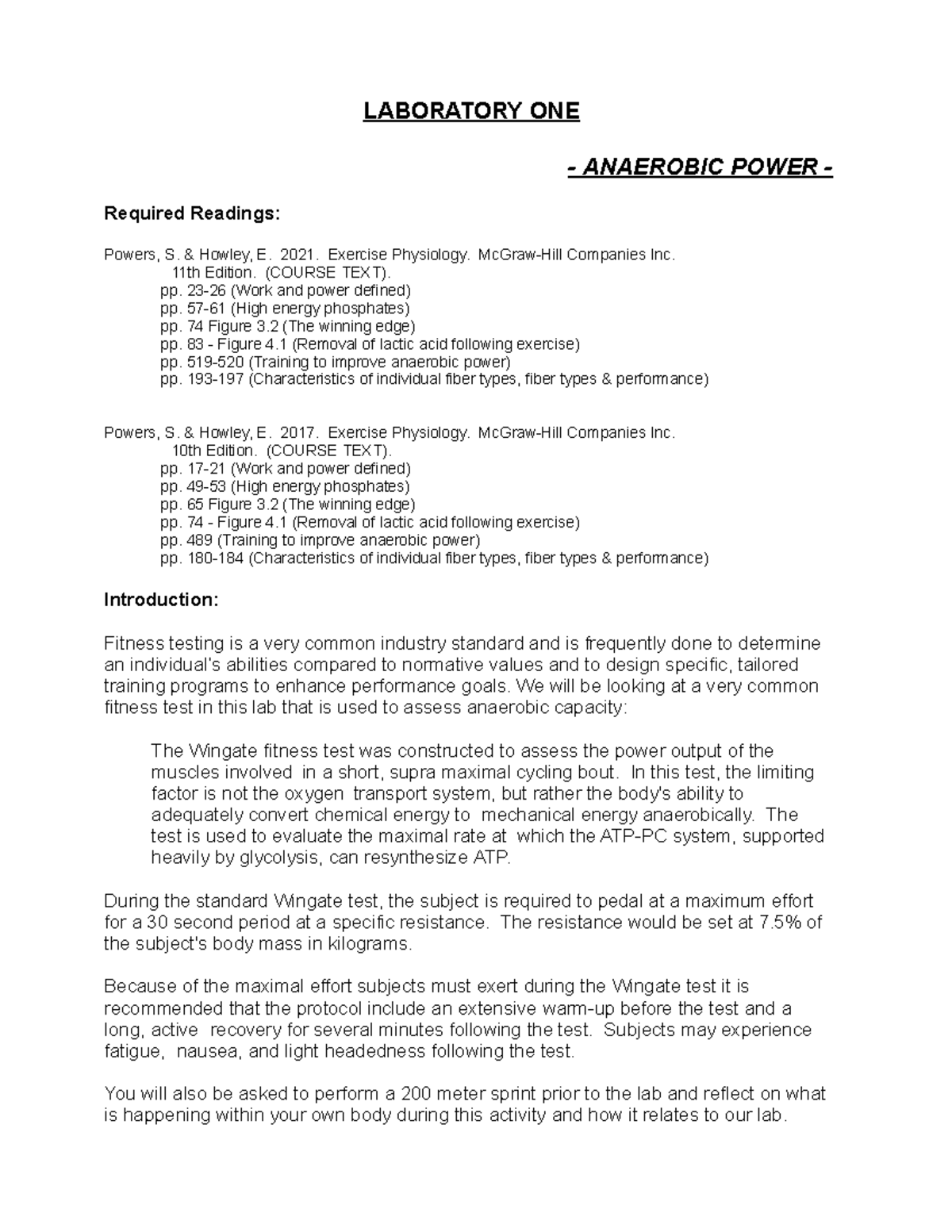 Lab 1 - Wingate Lab Manual - KP 322 - WLU - Studocu