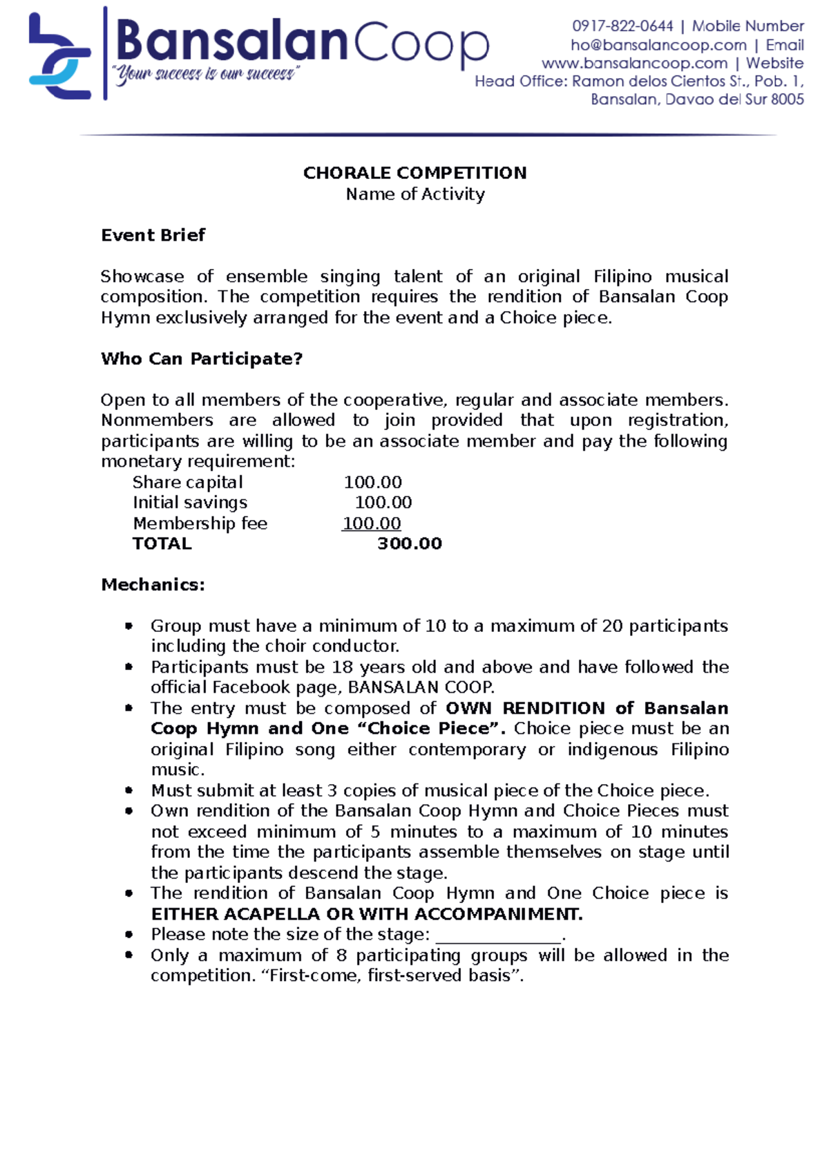 Choral- Competition - songs about Christmas - CHORALE COMPETITION Name ...