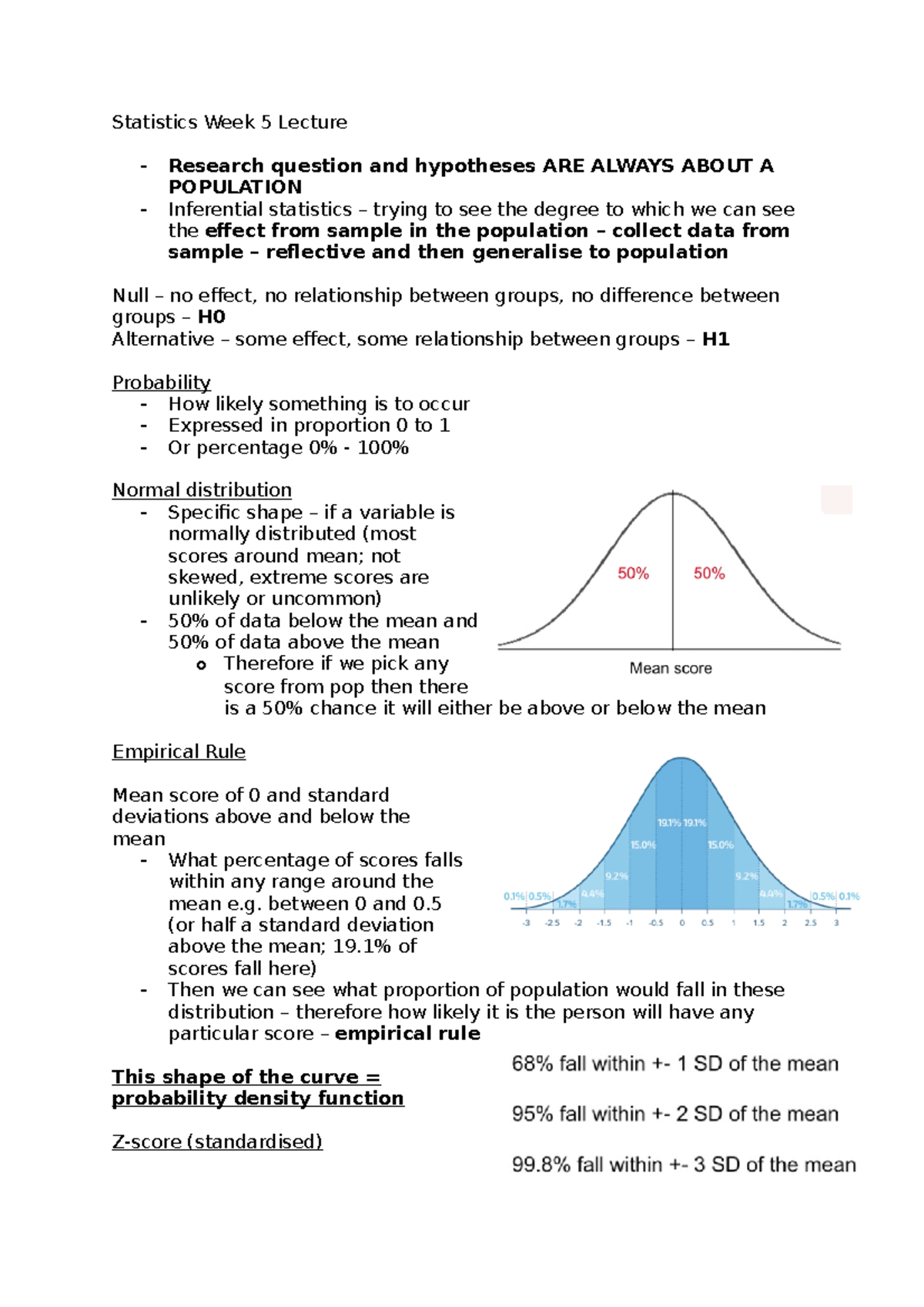 Stat Week 6 Lecture Statistics Week 5 Lecture Research Question And Hypotheses Are Always