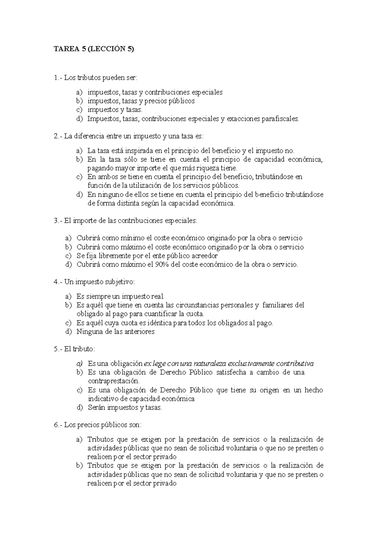 Tarea 5 - tare 5 ana ocon - Derecho Financiero y Tributario I - URJC ...