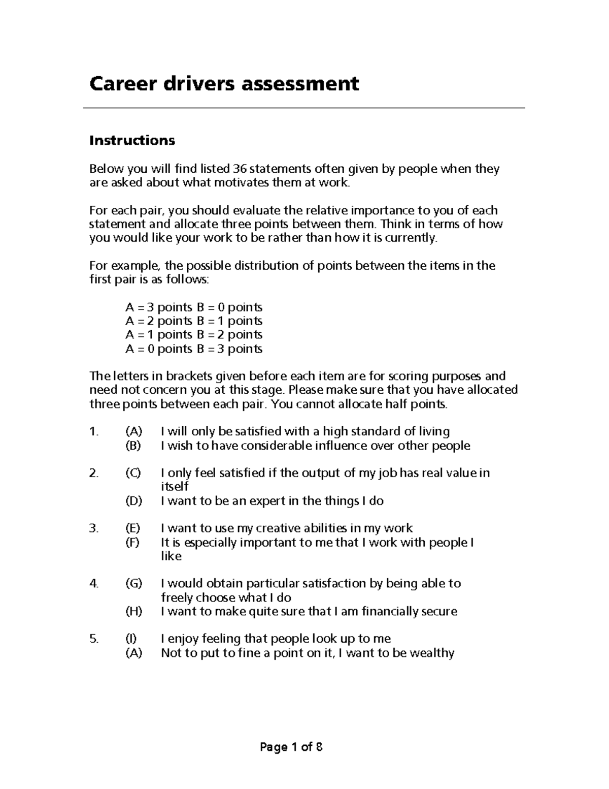 Career-Drivers-Assessment - Career drivers assessment Instructions ...