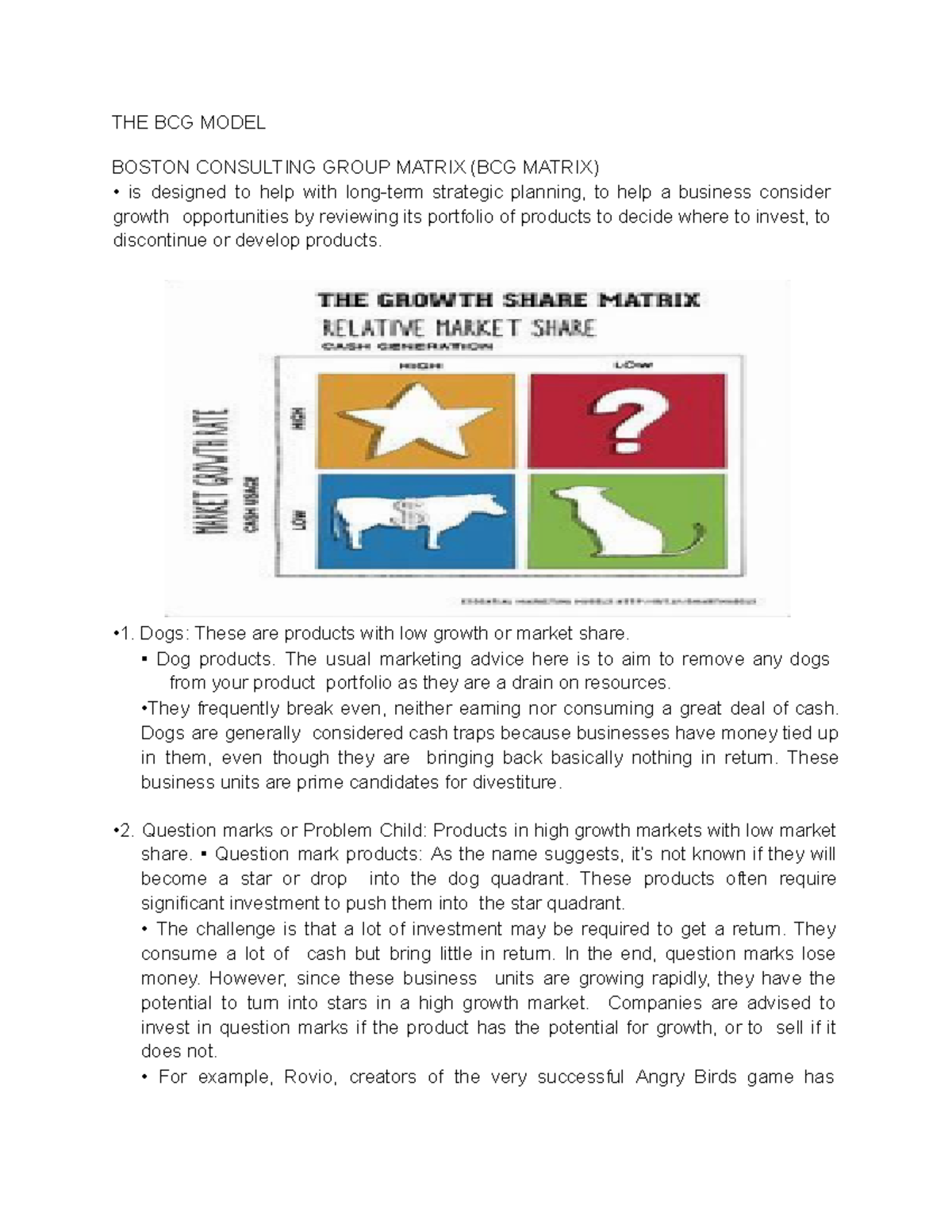 THE BCG Model - THE BCG MODEL BOSTON CONSULTING GROUP MATRIX (BCG ...
