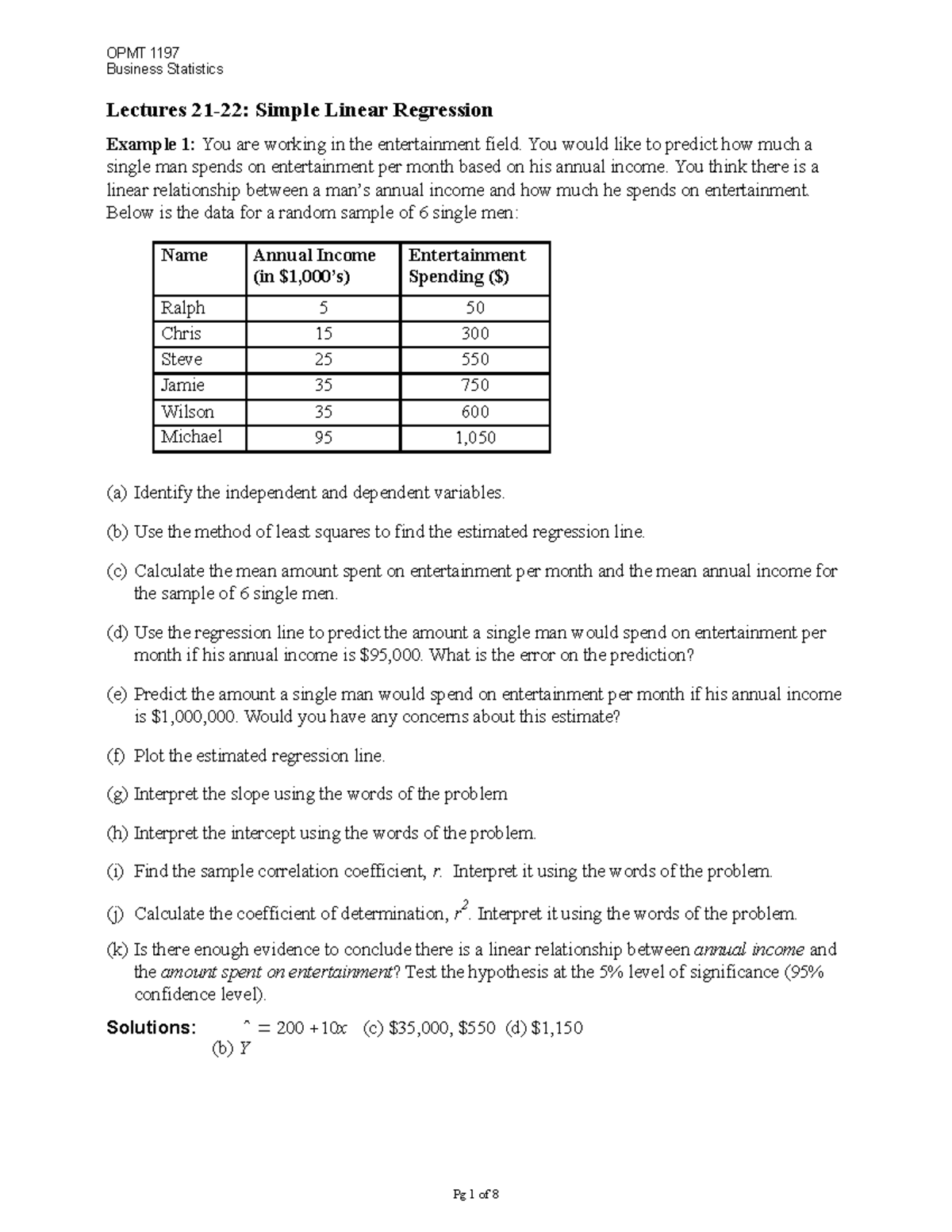 Lecture 20 Business Statistics Lectures 21 22 Simple Linear lecture-20-business-statistics-lectures-21-22-simple-linear