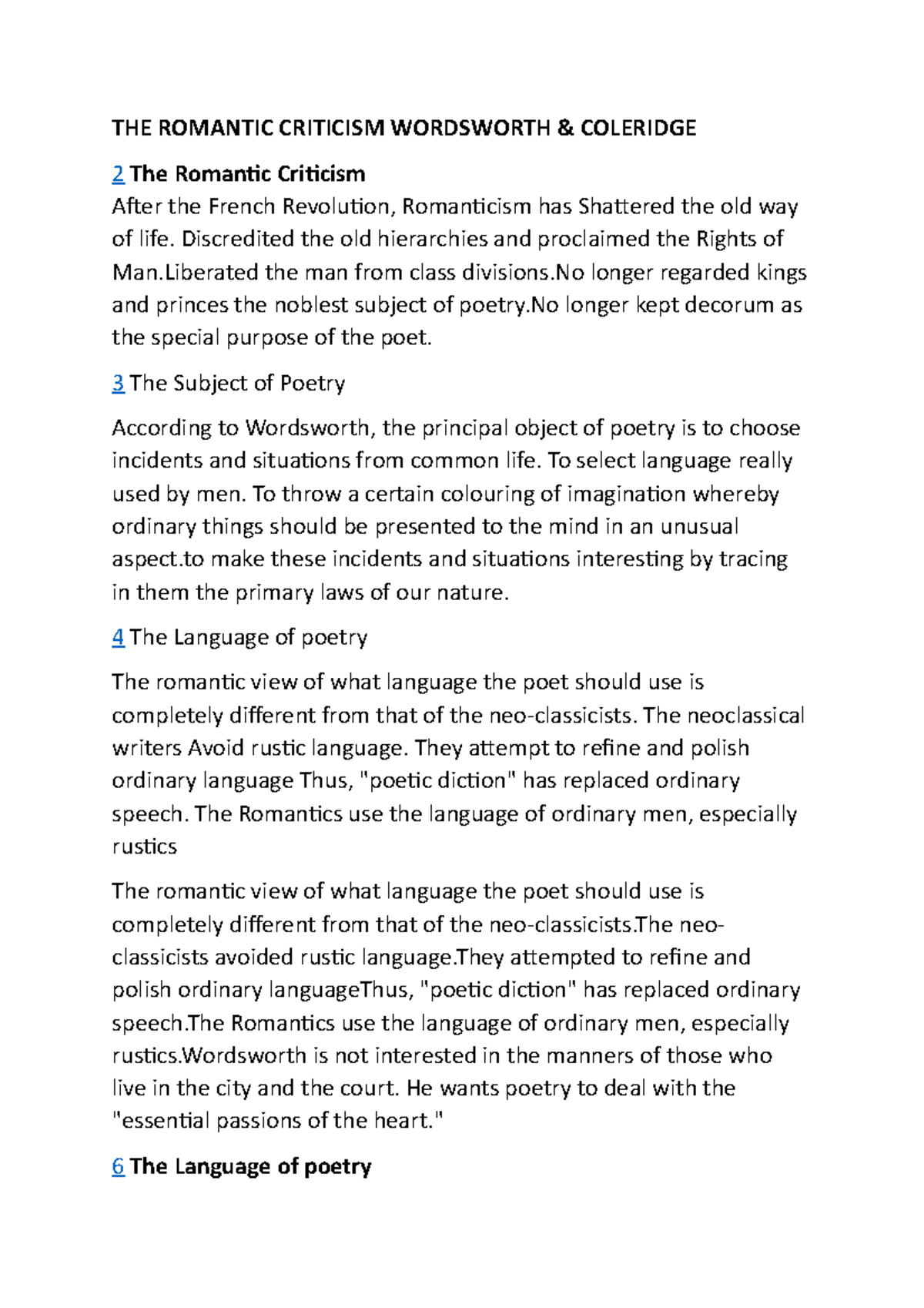Wordsworth and Coleridge - THE ROMANTIC CRITICISM WORDSWORTH ...