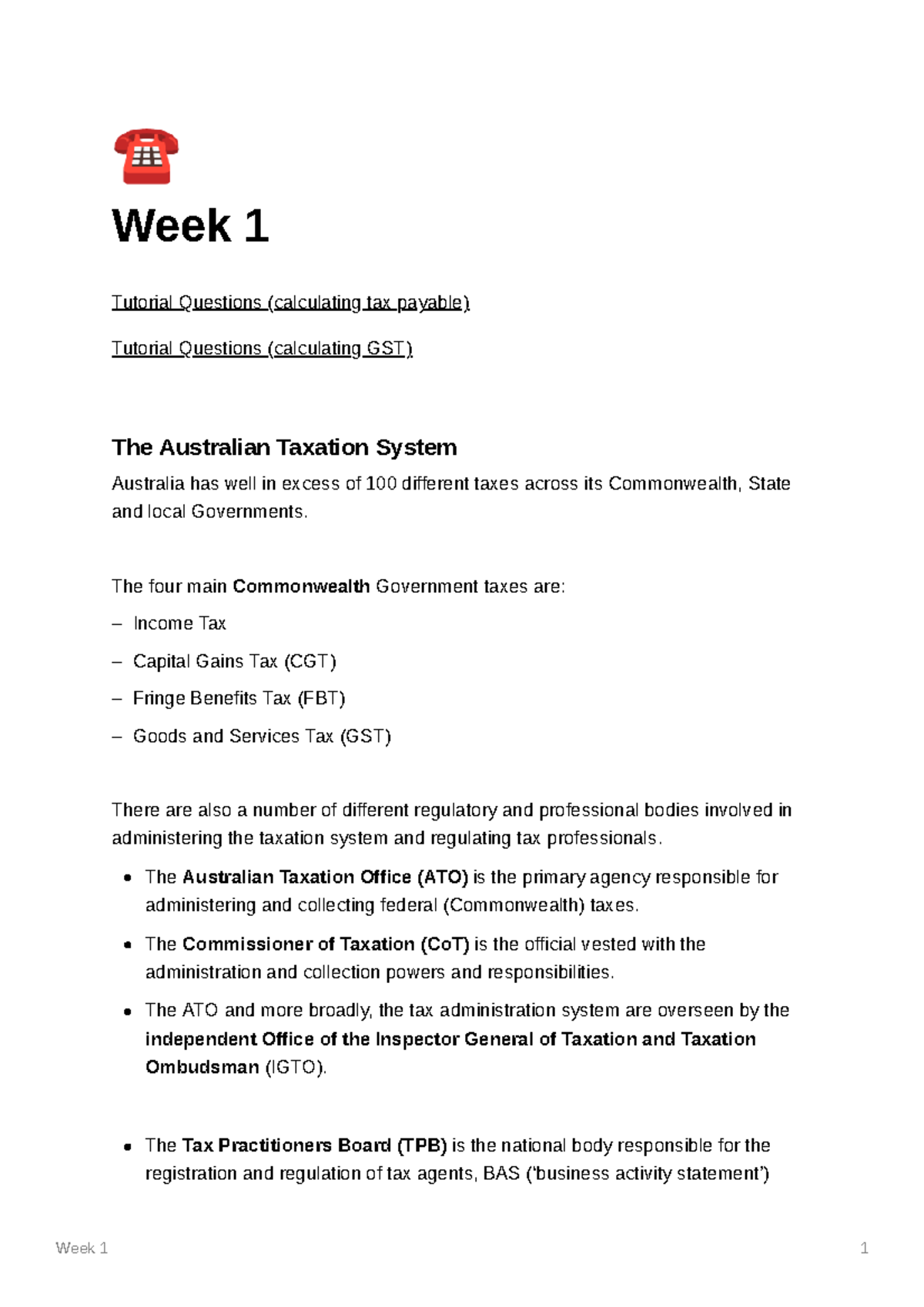 333070 dc-c608-4ce4-b3bf-6624562 a9880 Week 1 - ☎ Week 1 Tutorial Questions (calculating tax ...