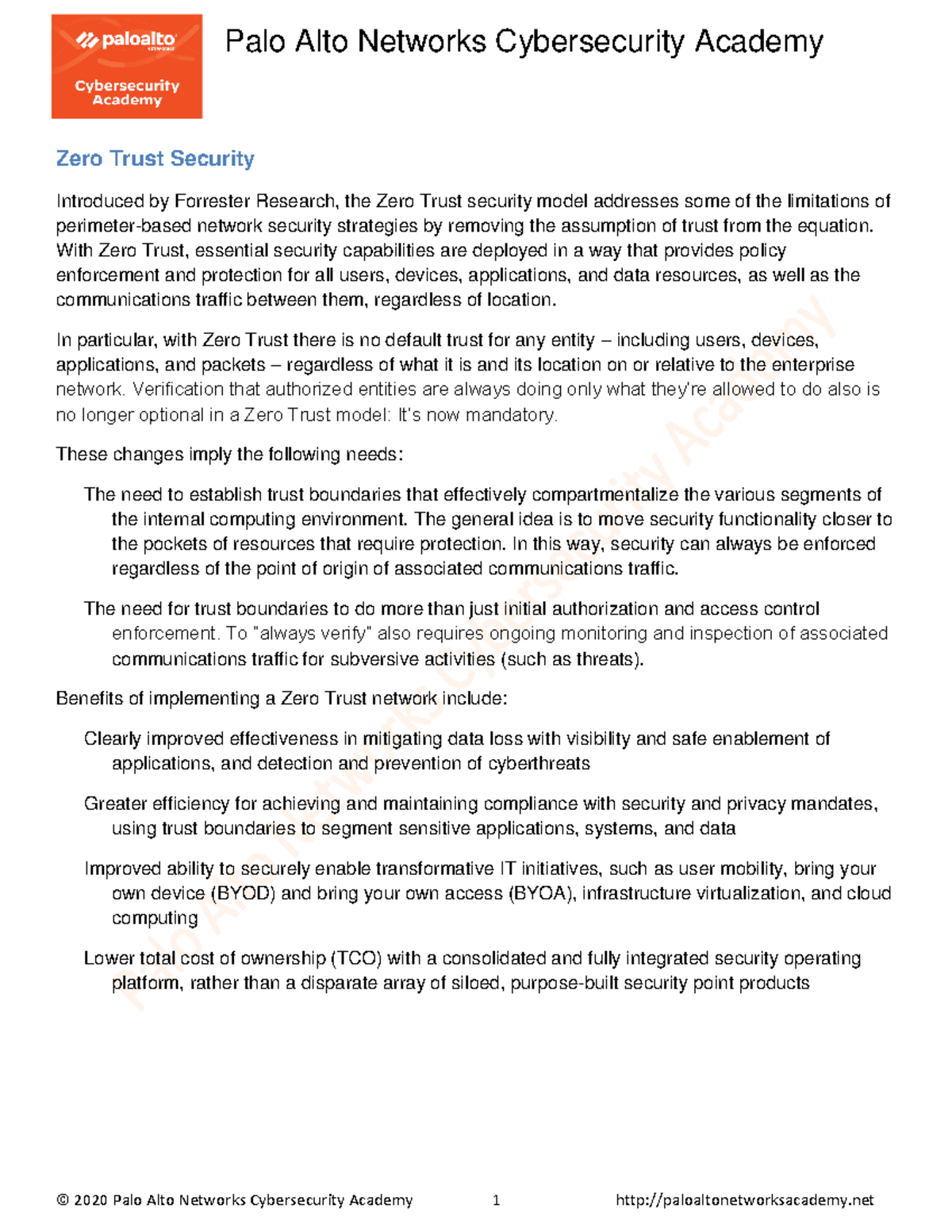 Zero Trust 5 - Cyber Security - Palo Alto Networks Cybersecurity Academy Zero Trust Security ...