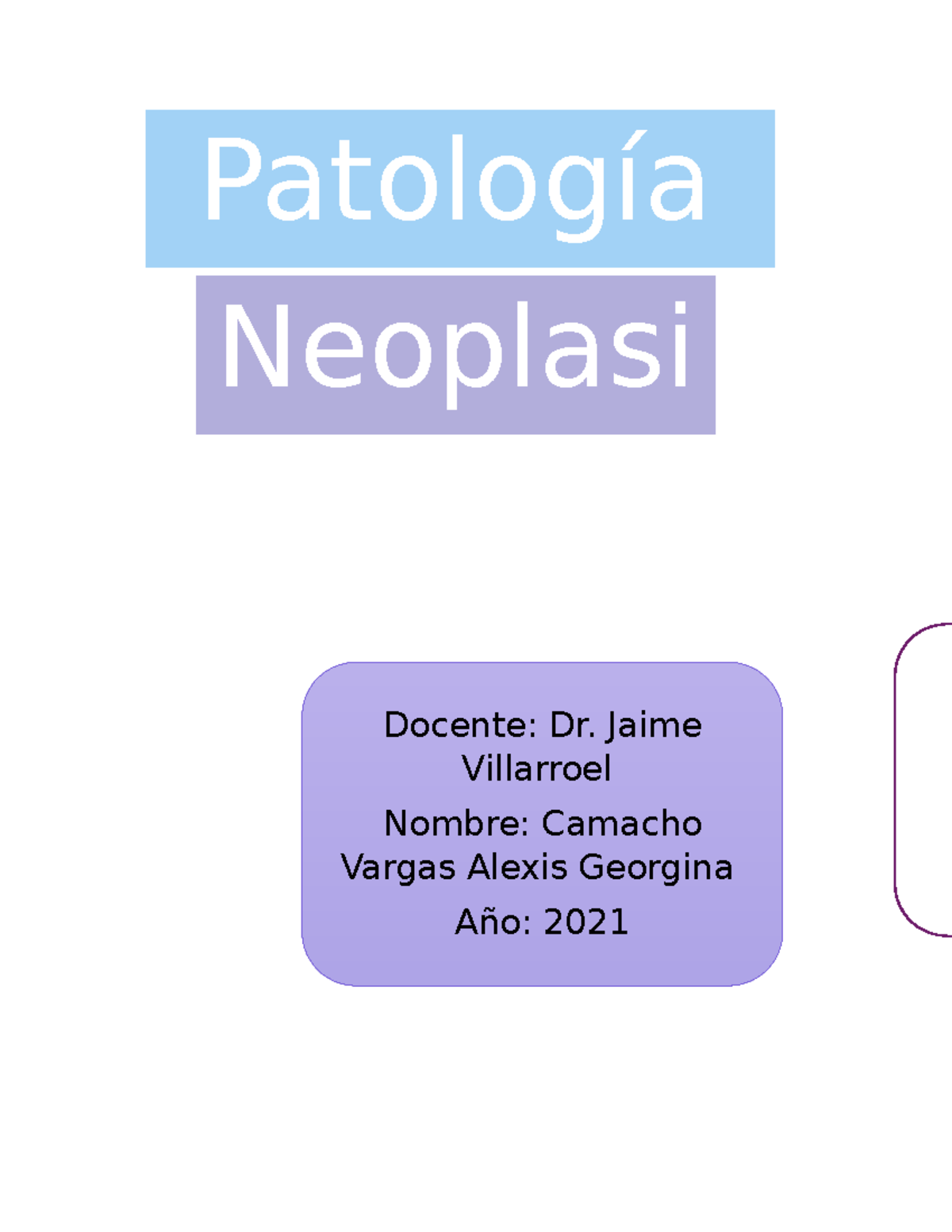 Neoplasia de la asignatura patologia humana .... - Neoplasi Patología ...
