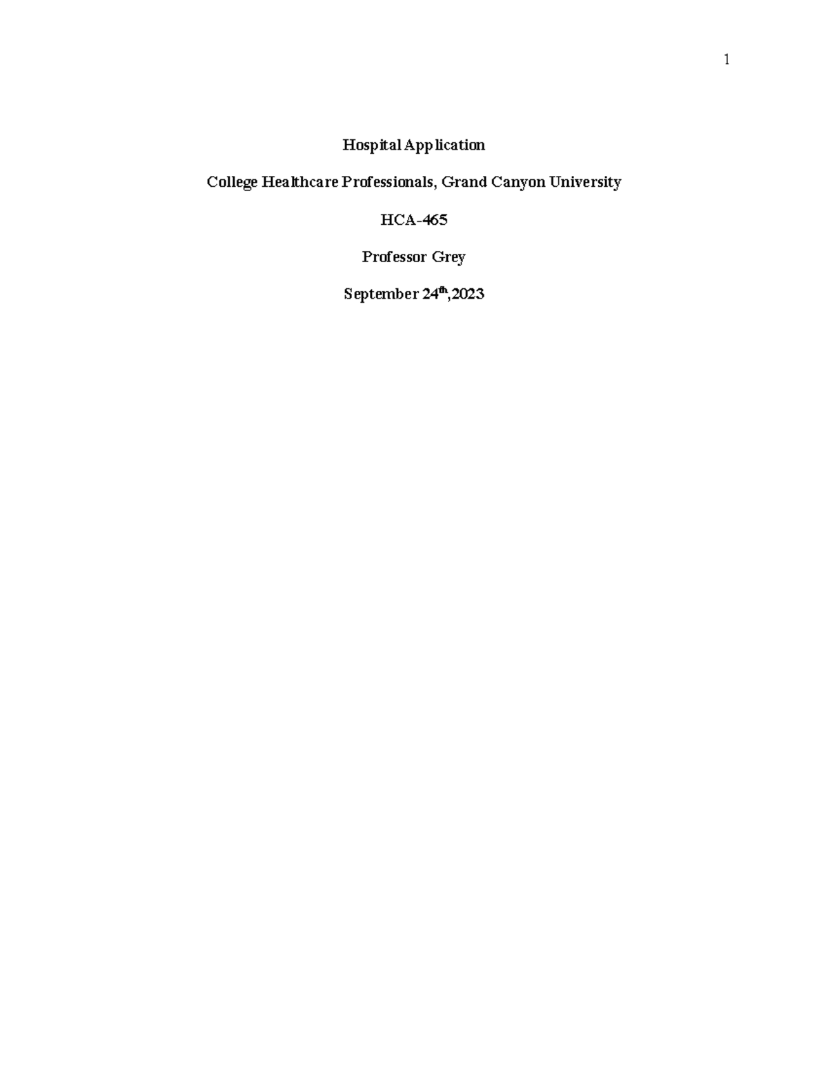 Hospital Application - Scenario - Hospital Application College ...