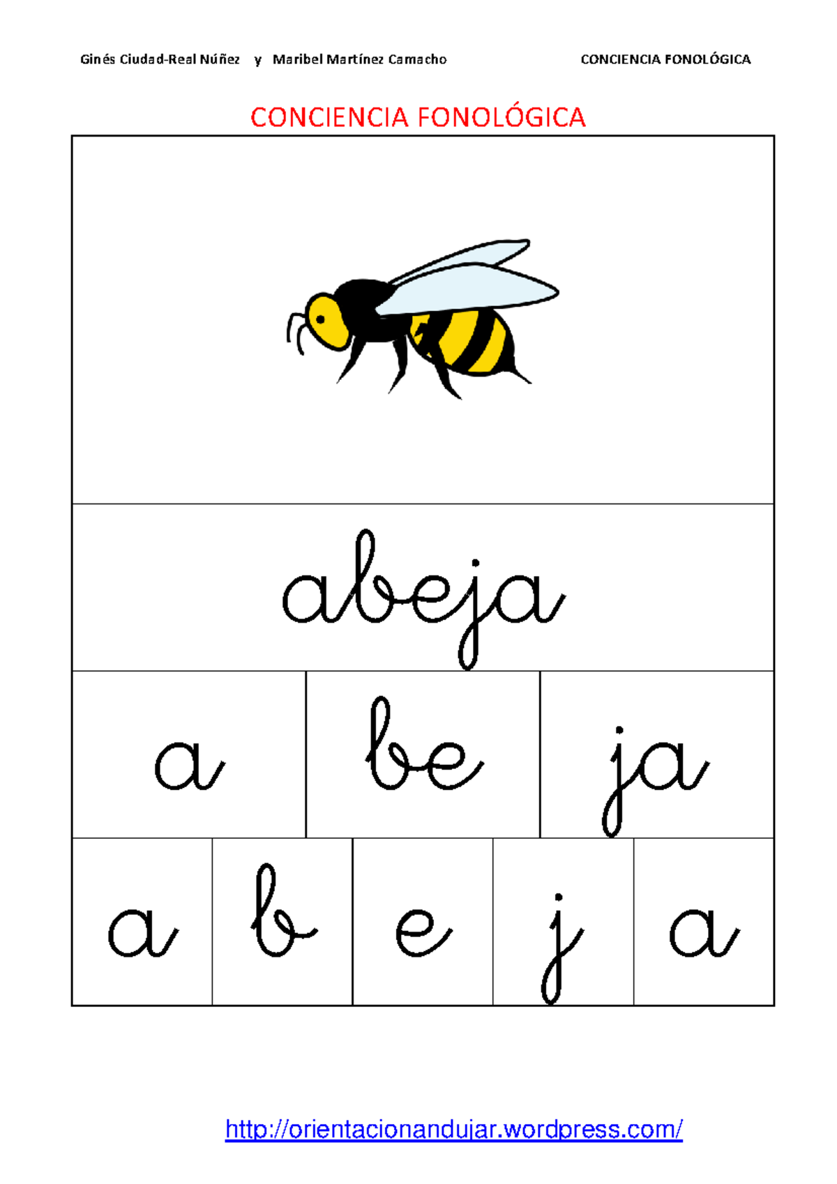 Abecedario-conciencia-fonologica - CONCIENCIA FONOLÓGICA CONCIENCIA ...